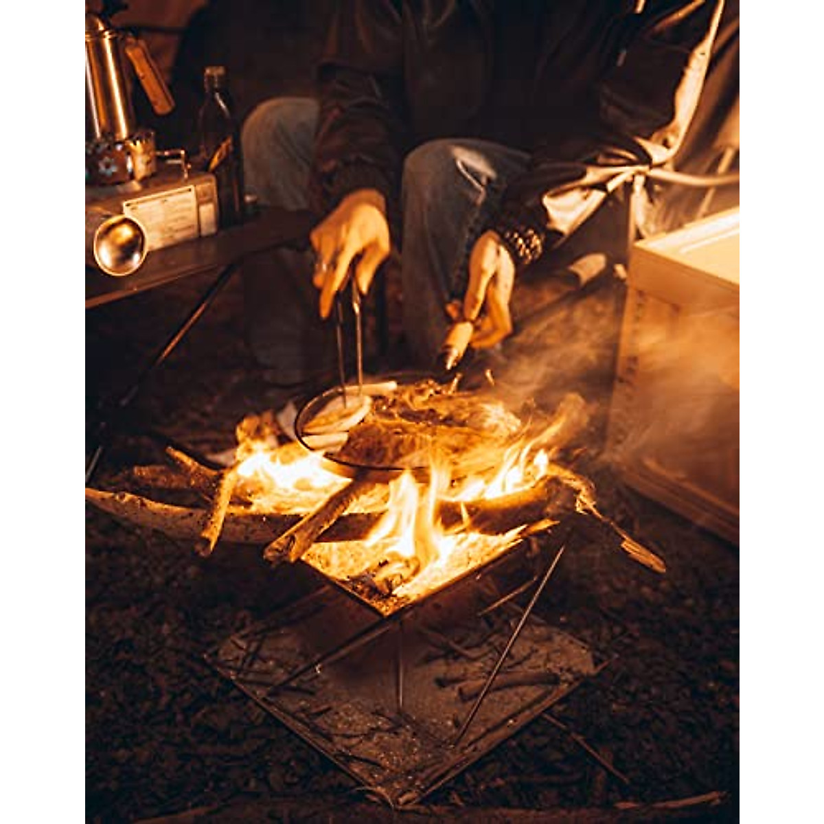 Campingmoon BBQ Grill Fire Pit Foldable Stainless Steel - Large MT-045