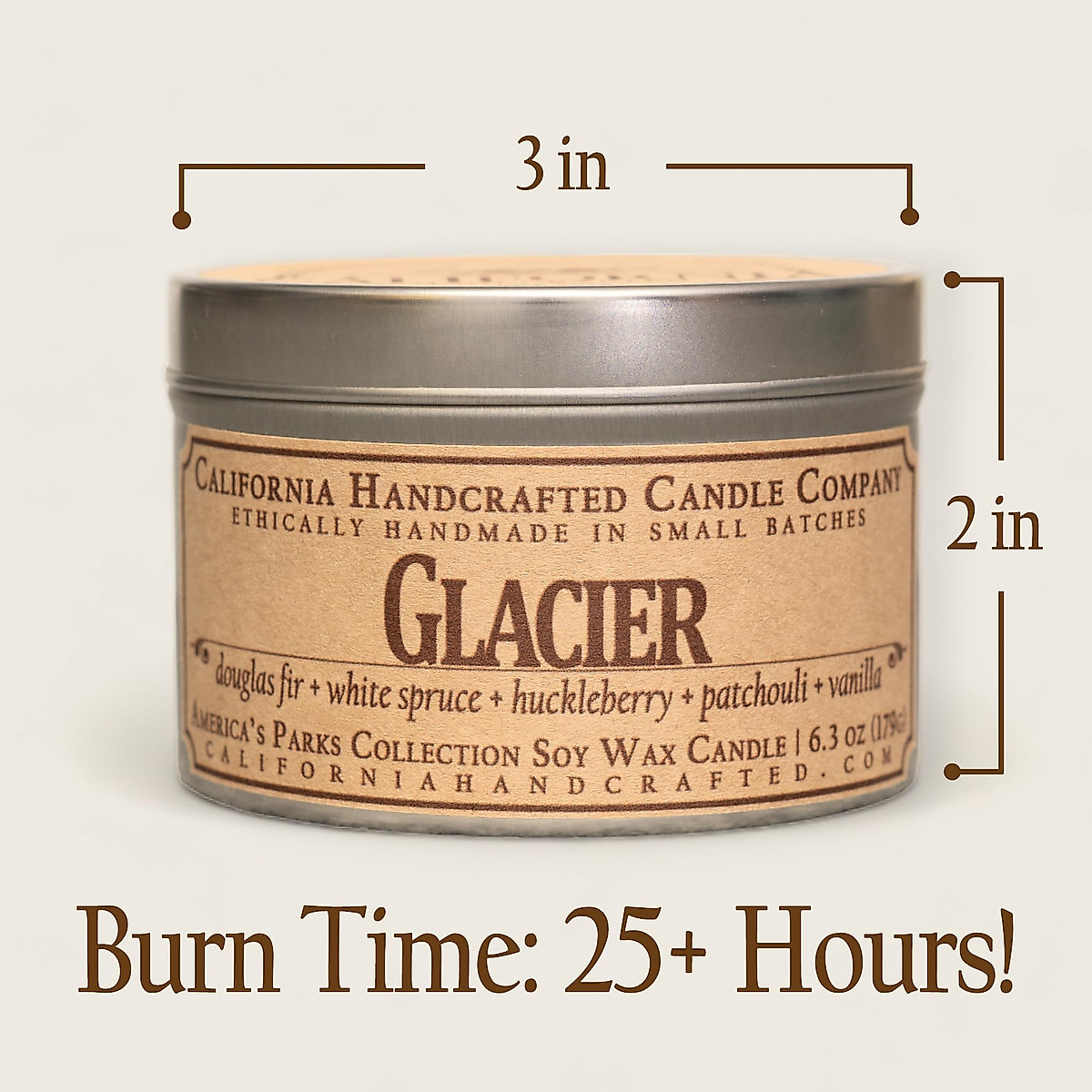 California Handcrafted Glacier National Park Soy Candle | Douglas Fir, White Spruce, Huckleberry Scent | Essential Oils, Woodsy Decor, National Parks Gifts Natural Soy Wax, Handmade Gifts, Made in USA