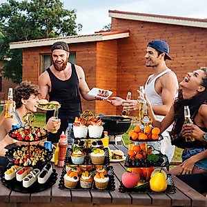 8 Pieces 3 Tier Plastic Cupcake Stand Black Pastry Stand Cake Fruit Candy Dessert Table Display Set Tiered Serving Tray Round and Square Cup Cake Tier Stand for Wedding Birthday Tea Party Decoration