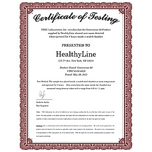 HealthyLine GeneratIon 50 Negative Ion Generator - Small Personal Air Ionizer with Highest (50 million negative ions/cc) Output - Ozone Free, Filterless Mobile Travel - Rechargeable