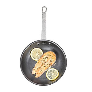 Restaurantware Met Lux 9 Inch Fry Pans, Set Of 6 No-Stick Frying Pans - Induction-Ready, Triple-Riveted, Black Aluminum Cooking Skillets, Durable, For Searing, Sautéing, And Browning Food