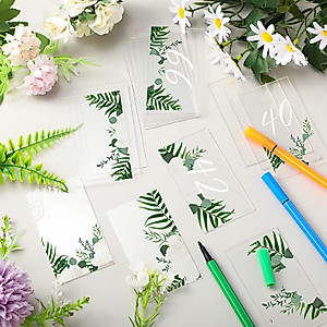 Yalikop 80 Pcs Clear Acrylic Rectangle Place Cards Blank Wedding Table Seating Chart Cards Acrylic Invitations DIY Guest Name Signs for Wedding Reception Party Banquet Birthday Dinner Table Decor