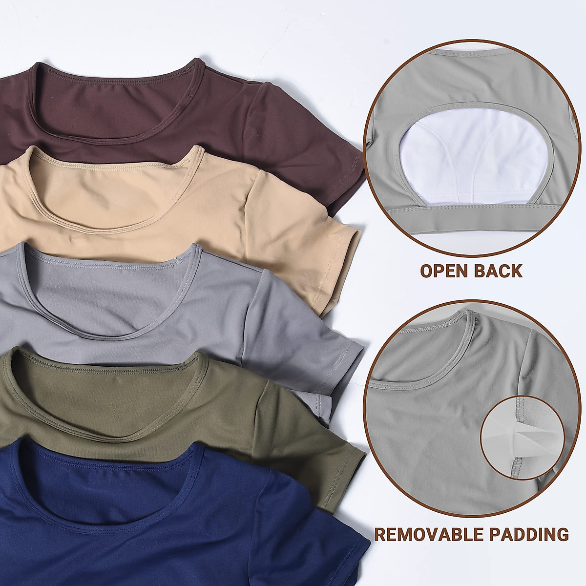 VOYJOY Women Open Back Tee Women's Backless T-Shirts Short Sleeve Crop Tops for Womens Workout Gym Shirt Going Out Top