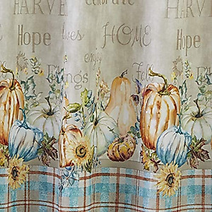 SKL Home Harvest Sentiments Shower Curtain and Hook Set, Multicolored