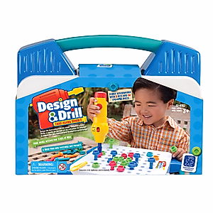 Educational Insights Design & Drill Take-Along Toolkit, 66 Piece Set with Drill Toy, Kids Drill Sets, STEM Toy, for Boys & Girls, Ages 3+