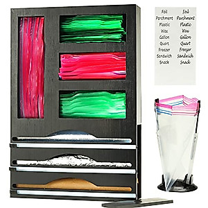 Premium! Drawer Organizer for Ziplock Bags and Foil, Sandwich Bag Organizer, Foil and Plastic Wrap Organizer, Kitchen Wrap Organizer, Ziplock Bag Organizer with Foil and Plastic Wrap Organizer.