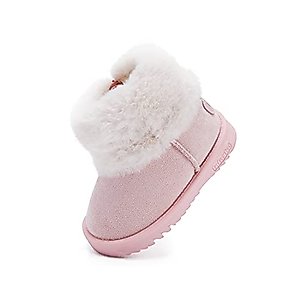 BMCiTYBM Baby Snow Winter Boots Girls Boys Cold Weather Faux Fur Shoes 6 12 18 24 Months Pink Size 12-18 Months Toddler