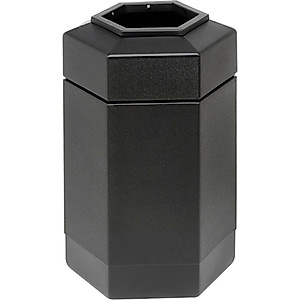 Hexagon Waste Container - 30-Gallon (Black) (29" H x 20" W x 17 1/4" D)