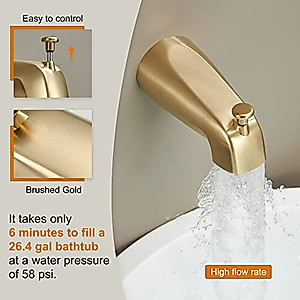 Holispa Gold Tub Shower Faucet, Shower Faucet Set with 8-Inch Rainfall Shower Head and Tub Spout, Shower Tub Faucet Set Complete (Included Shower Valve), Tub Shower Trim Kit, Brushed Gold