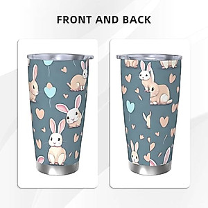 WXZYFP Car cup (single silver rim), can use a straw or drink directly, easy to use.Cartoon cute bunny