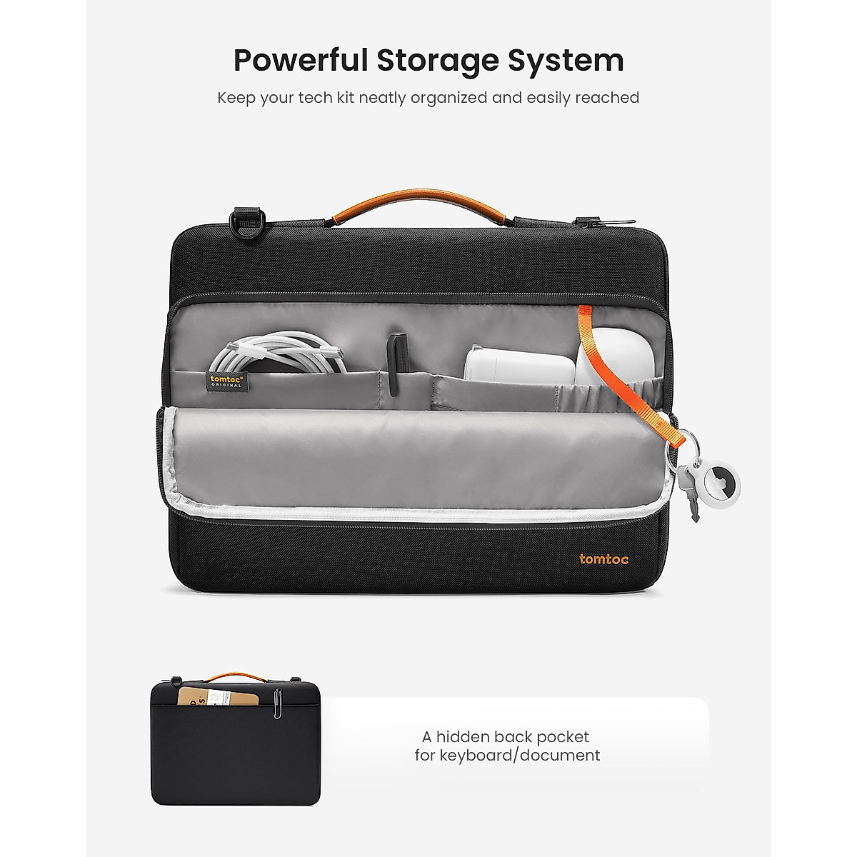 tomtoc 360 Protective Laptop Shoulder Bag for 14-inch MacBook Pro M4/M3/M2/M1 Pro/Max A3112/A3401/A3185 2024-2021, Water-Resistant Carrying Case for 13.5-14.4 Inch Microsoft Surface Laptop 6/5