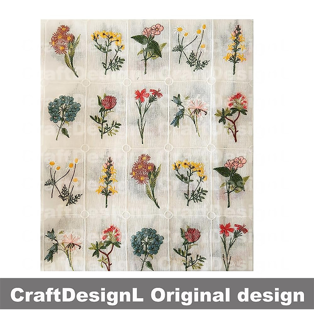 CraftDesignL Linen Daisy Embroiderd Cotton Fabric,Floral Embroidered Fabric,Daisy Fabric,Embroidered Fabric,Dress Fabric,Designer Fabric,Fabric by Yard (White)