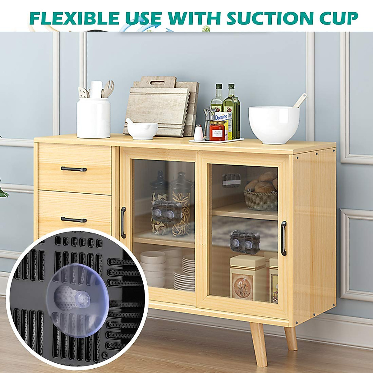 CARE HOME Refrigerator Deodorizer with Removable Suction Cups, Refrigerator Odor Eliminator, Beats Baking Soda Deodorizer for Fridge and Freezer, 1Pack