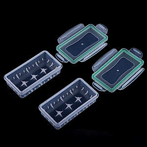 Zerone Storage Case for 18650 Batteries, 2 Pcs Wear-Resistant Hard Plastic Waterproof Battery Storage Boxes Portable Battery Container Protector