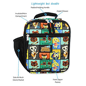 Nintendo Animal Crossing Kids Soft Insulated School Lunch Box (One Size, Black)