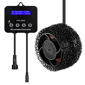 JEREPET 2100GPH Aquarium Wave Maker with Controller Mini DC 24V 12W Powerhead with Magnetic Mounting, Wavemaker with LED Display for 30 to 60 Gallon Tank