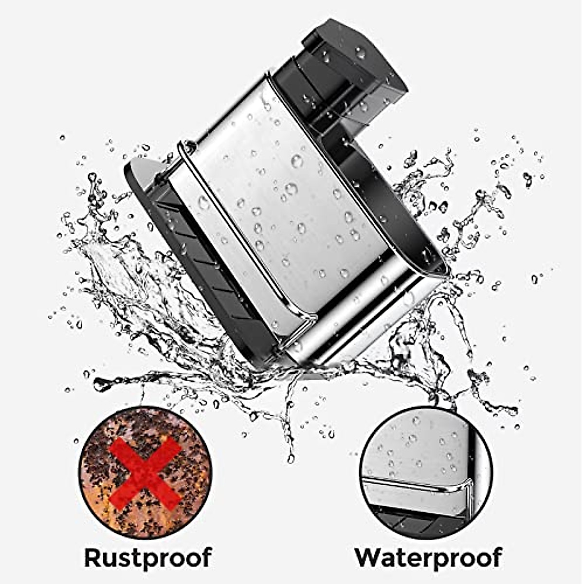 ODesign Dish Soap Dispenser for Kitchen Bathroom Countertop Sink Organizer Brush Sponge Scrub Holder - Stainless Steel