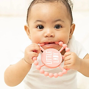 Bella Tunno Happy Teether for Girls– Soft & Easy Grip Baby Girl Teether Toy, Silicone Teether Ring to Help Soothe Gums, Non-Toxic and BPA Free, Little Lady