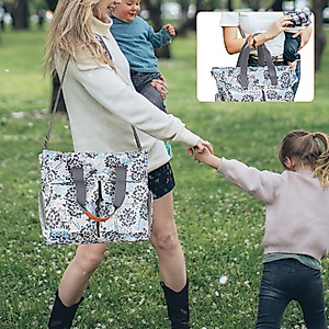 Teamoy Breast Pump Bag Compatible with Spectra S1,S2 and Cooler Bag, Breast Pump Tote Bag with Laptop Sleeve (Up to 14") for Working Moms, Dandelion(Bag ONLY)