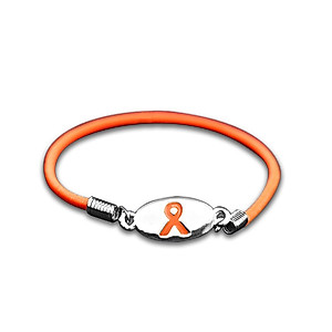 25 Pack Kidney Cancer Awareness Stretch Bracelets – Inexpensive Orange Ribbon Bracelets for Kidney Cancer Awareness Fundraisers, Events and Gift-Giving