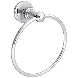 Moen DN4408CH Vale Double Post Pivoting Toilet Paper Holder, Chrome 3.07 x 0.12 inches & DN4486CH Vale Collection-Towel Ring, Chrome