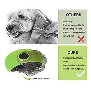 Cat Grooming Brush,3 in 1 Portable Brushes for Shedding,Pet Slicker Brush for Matted and Tangled Hair,Dematting & Detangling Brushes for Dogs Cats Rabbits,Easy to Removes Loose Undercoat (Green)