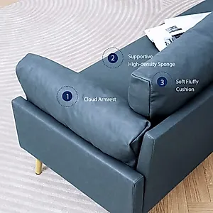 Vonanda Fabric Sofa, Blue Couch Upholstered Sofa, 72 Inch Blue Sofa, Modern Sofa for Living Room, Couch for Small Spaces, Apartment Sofa, Also for Bedroom, Office, Blue