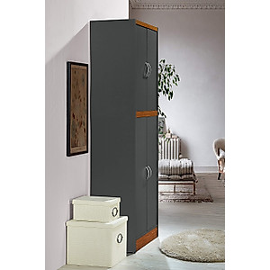 Hodedah 4-Door 4-Shelves, 5-Compartments Kitchen Pantry