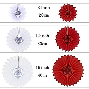 JUICY MOOM Circus Carnival Party Hanging Paper Fans Decorations Under The Top Baby Shower First Birthday Party Photo Booth Backdrops Props Hanging Decorations, 12pc