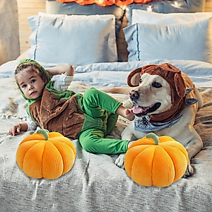 Halloween Pumpkin Throw Pillow 14" X 8" Soft Fluffy 3d Pumpkin Shaped Sofa Cushion Thanksgiving Fall Decor Plush Pillow Halloween Pumpkin Decorative Pillow for Party Home Couch Decorations Room