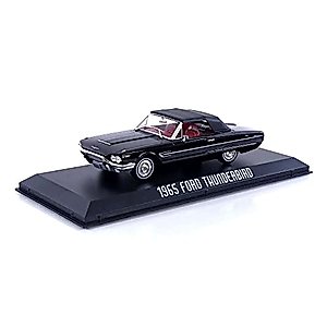 1965 Thunderbird Convertible (Top-Up) Raven Black with Red Interior 1/43 Diecast Model Car by Greenlight 86626