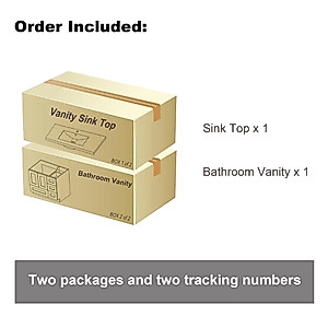 JPND White Shaker Style 36" Bathroom Vanity with Sink Top, Wooden Double Door Bathroom Storage Vanity with Soft-Close Door and 4 Drawers (Faucet and Knobs Not Included)