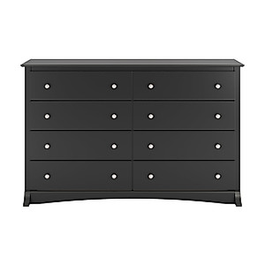 Prepac Sonoma 8 Drawer Double Dresser for Bedroom, Wide Chest of Drawers, Bedroom Furniture, Clothes Storage and Organizer, 17.25" D x 59" W x 37" H, Black, BDC-6338
