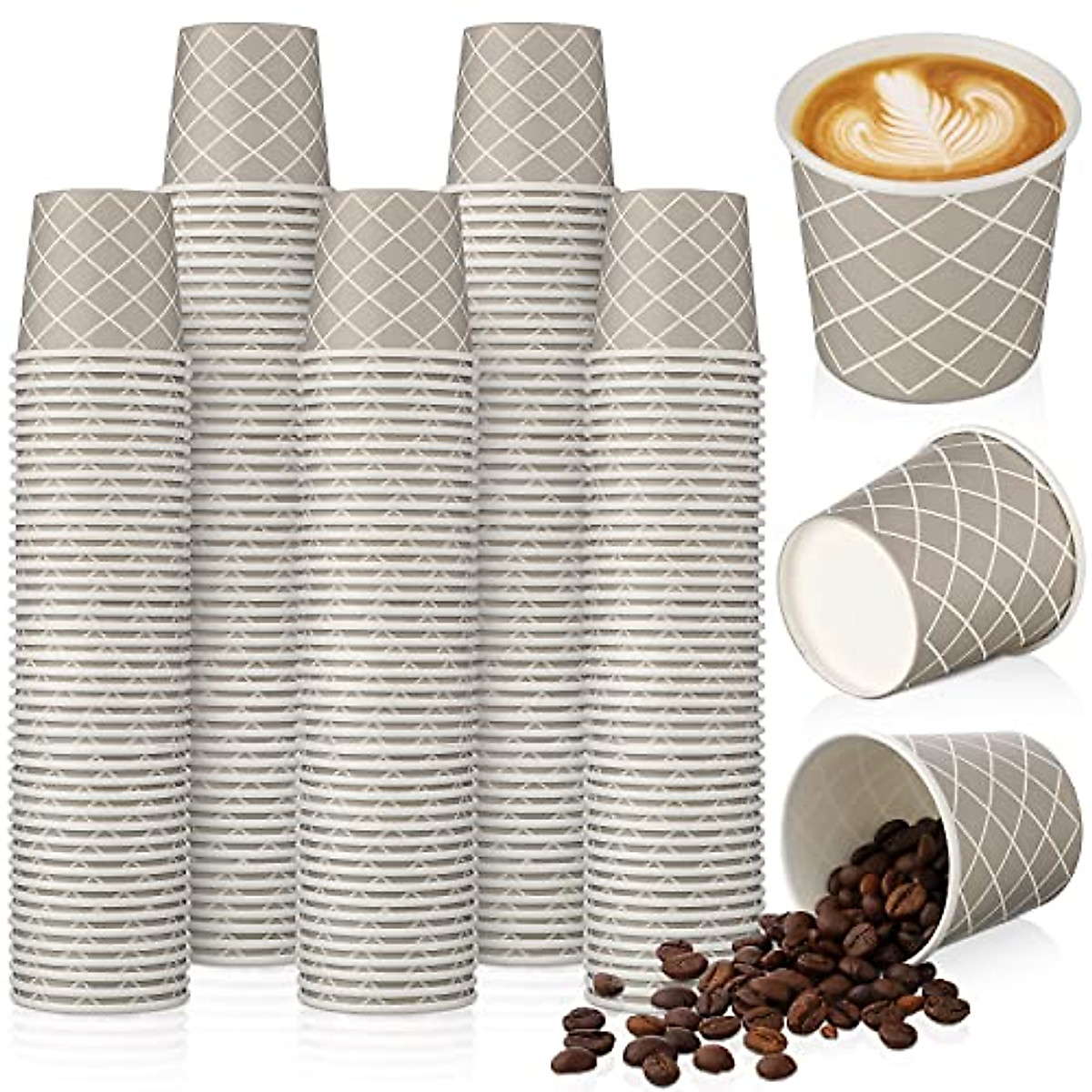 100 Count 3 oz Disposable Coffee Cups Disposable Espresso Cups Small Paper Cups 3 oz Cups for Coffee Tea Cocoa Juice Mini Disposable Paper Cups for Cafes Offices and Home