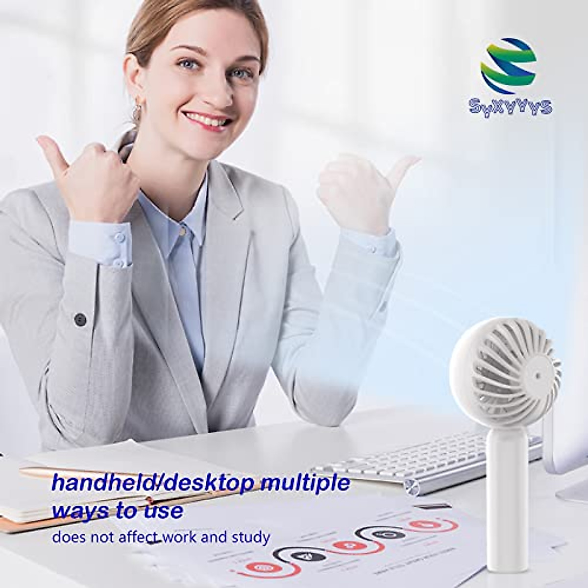 SYXYYYS Handheld Fan,Portable Fan,Handheld Cool Fan, semiconductor cooled, Mini Hand Held Fan, battery-powered rechargeable fan, ideal for office/outdoor/home