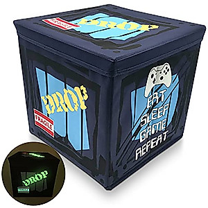 NINOSTAR Gamers Drop Loot Storage Glowing Box 10'' x 10'' x 10'' Perfect for Gaming, Parties, Birthdays - Large…