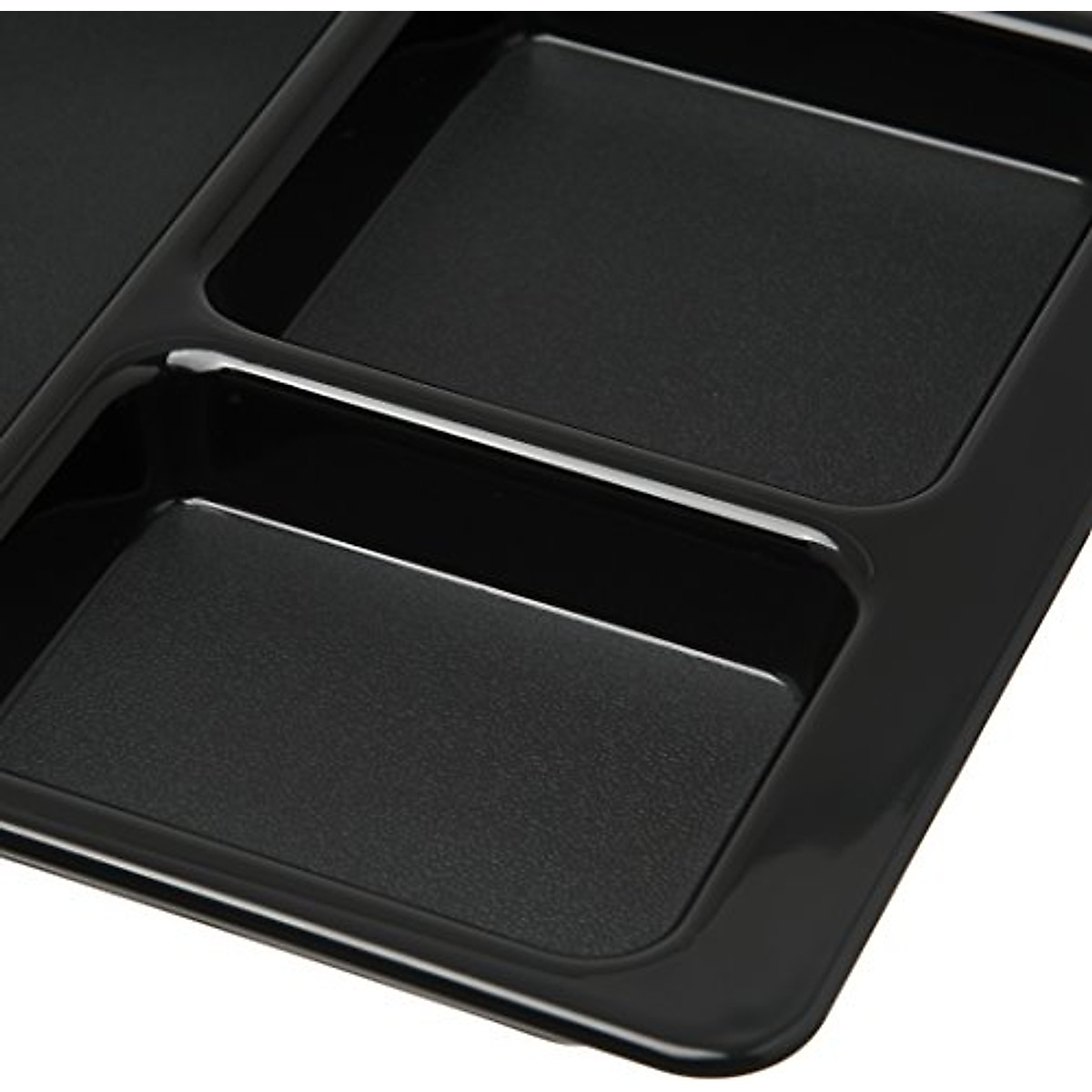 Carlisle FoodService Products 61503-E Rectangular Tray w/ (6) Compartments, 15" x 8.75", Plastic, Black