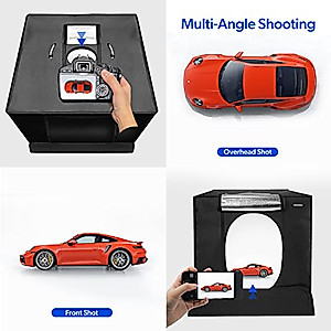 LimoStudio 24" x 24" LED Light Box Tent, Photoshoot Lighting Tent with Air Hanging Ceiling String, Sticky Clay for Object Setting Up, 120 LED Dimmable, Light Color Adjustable, CRI>90, 4000LM, AGG3250