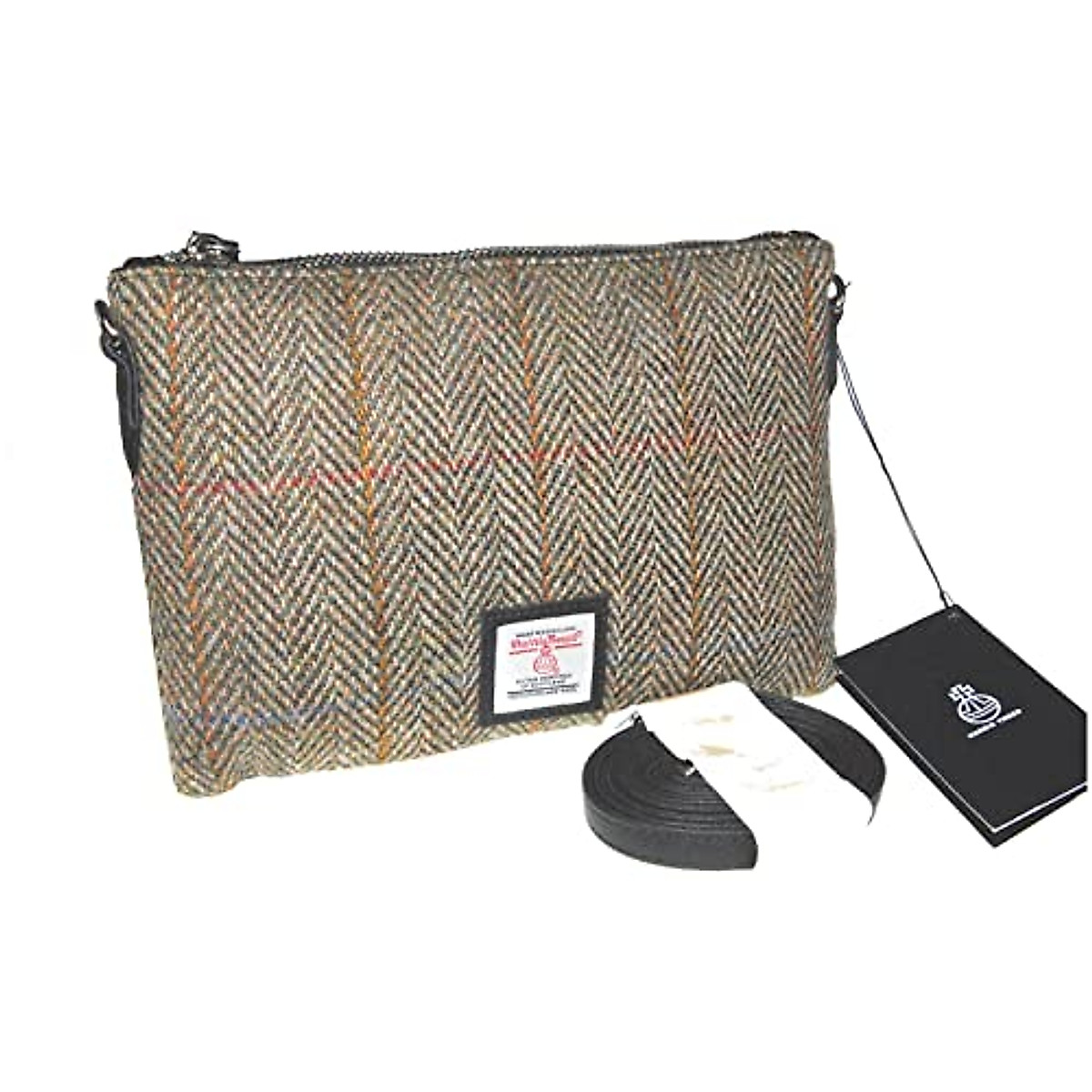 Real Harris Tweed Scotland Clutch Bag - Green Herringbone