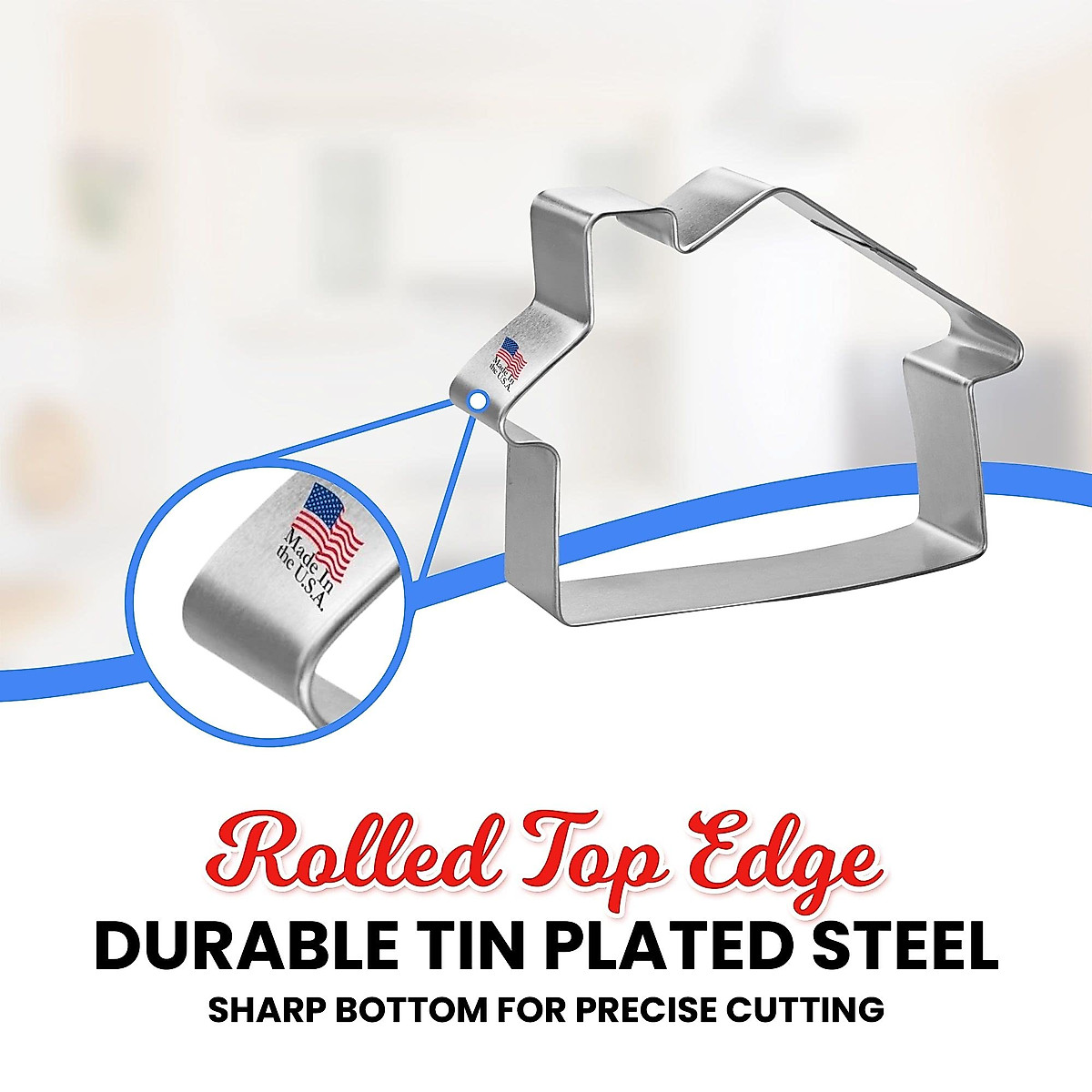 Foose Cabin House Cookie Cutter 4 Inch –Tin Plated Steel Cookie Cutters – Cabin House Cookie Mold