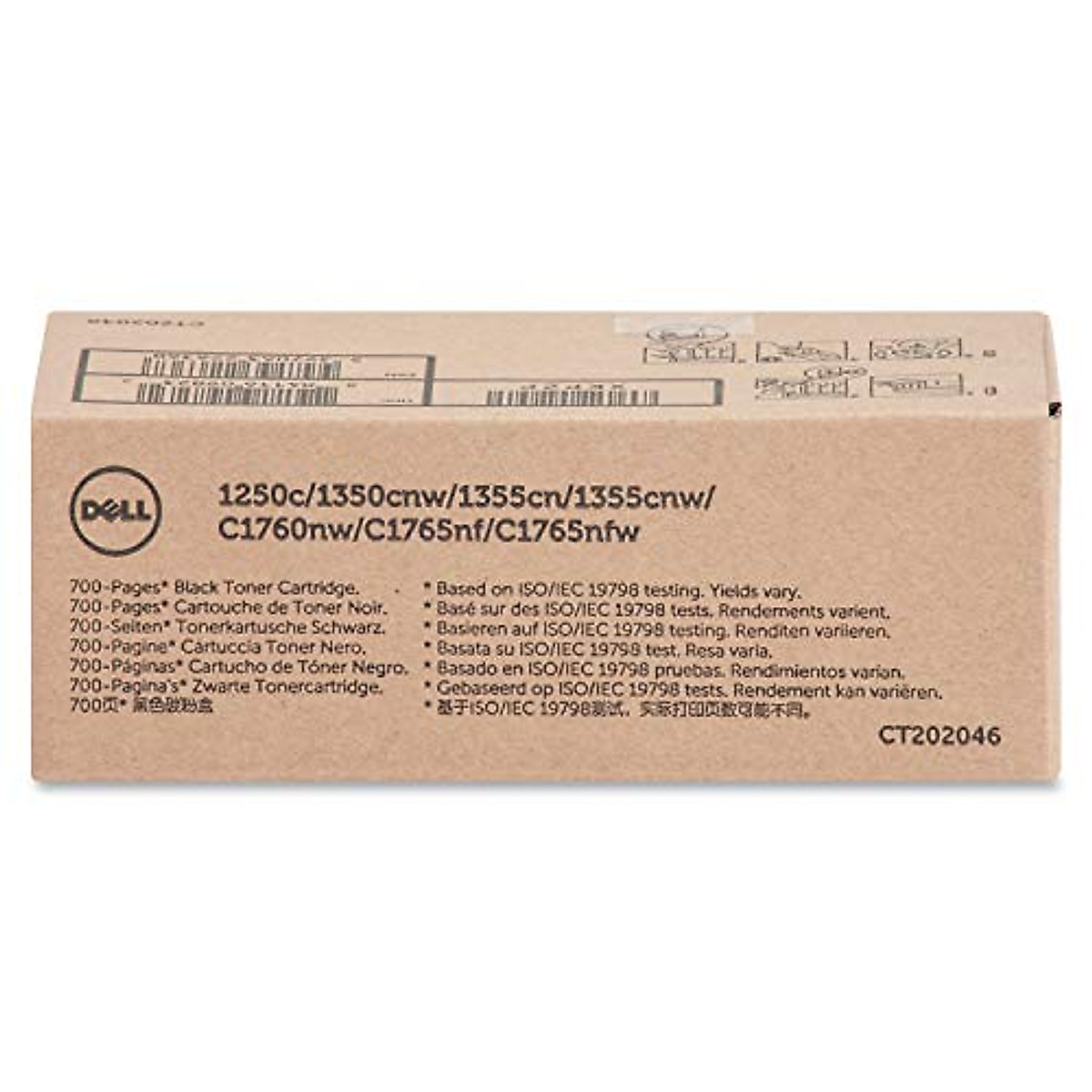 Dell XKP2P Black Toner Cartridge 1250c/1350cnw/1355cn/1355cnw/C1760nw/C1765nf/C1765nfw Color Printers