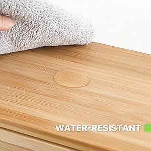 Magshion Narrow Shoe Cabinet for Entryway Slim Thin Bamboo Freestanding Shoe Storage with Flip Drawers for Hallway, Living Room, Bedroom (Natural, 47.5" x 27" x 7")