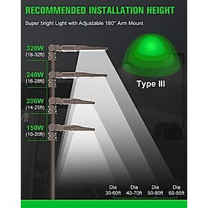 LED Parking Lot Light 150W Adjustable w/ Photocell Slip Fitter 21000lm 5000K Commercial Shoebox Pole Lighting Dusk to Dawn Light Outdoor Flood Security Lamp for Street Area Stadium Roadway, DLC Listed