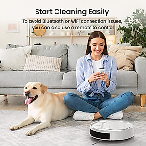 Lefant Robot Vacuums, 2200Pa Strong Suction, 120 Mins Runtime, Automatic Self-Charging, Slim, Quiet, Wi-Fi/App/Alexa/Remote Control, Ideal for Pet Hair Hard Floor and Daily Cleaning, M210 Pro