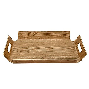 Yuyosunb Luxury Desk Table Bamboo in Bed Bread Wooden Tray Wood Fruit Breakfast Food Cake Coffee Tea Serving Tray with Handles