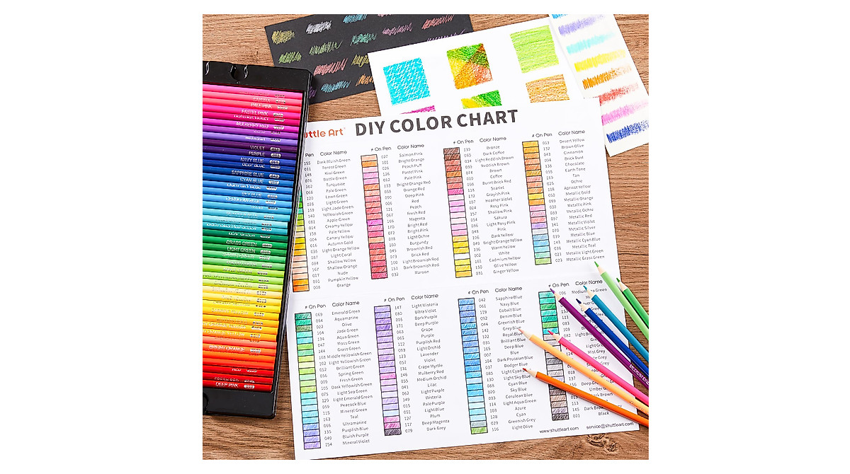 Shuttle Art 172 Vibrant Soft Core Colored Pencils Set