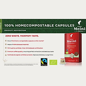 Julius Meinl: "Espresso Crema," Nespresso Compatible, 100% biodegradable, 10 Capsules (1)