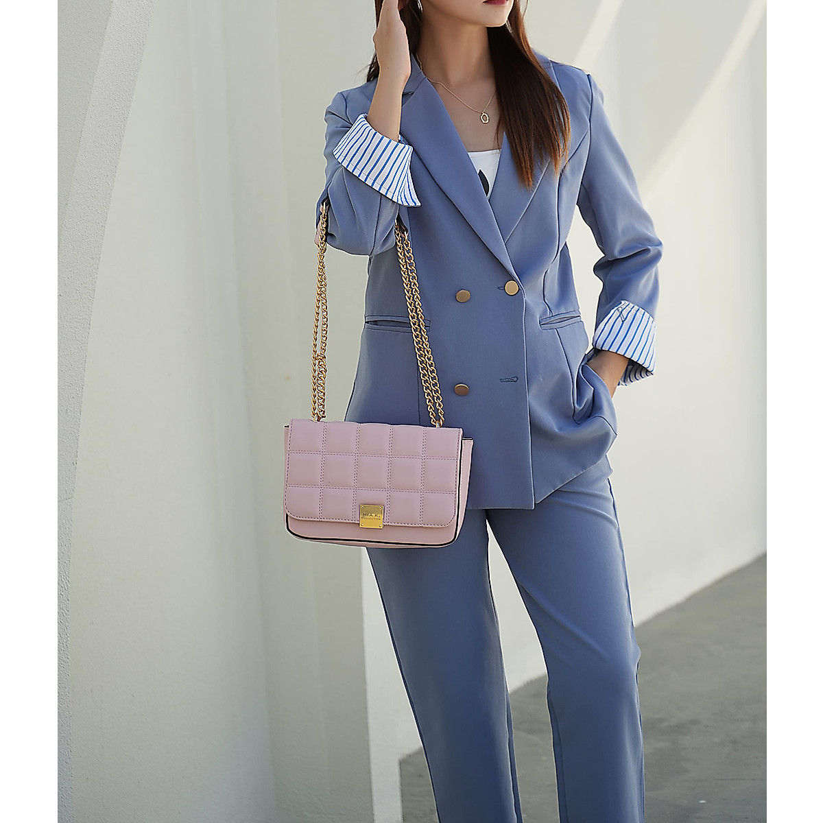 MKF Collection Shoulder Bag for Women, Vegan Leather Quilted Fashion Handbag Crossbody Purse