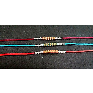 Set of Three Rakhi Thread,Designer Rakhi, Raksha bandhan Gift for Your Brother,Rakhi for Brother,Rakhi Bracelet,Rakhabandhan Rakhi,Rakshabandhan Festival(Multi Color Thread)