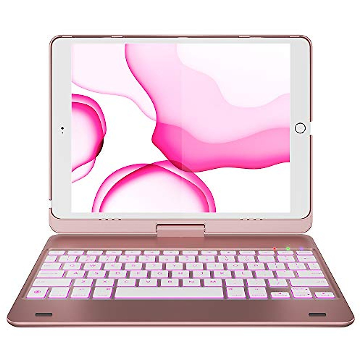 iPad Keyboard Case for iPad 2018 (6th Gen) - iPad 2017 (5th Gen) - iPad Pro 9.7 - iPad Air 2 & 1 - Thin & Light - 360 Rotatable - Wireless/BT - Backlit 10 Color - iPad Case with Keyboard (Rose Gold)